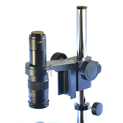 Metal Boom Stereo Microscope Camera Table Stand Holder 50mm Ring +180X Zoom C-Mount Lens (180X Zoom Lens)