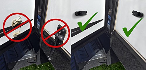 #1 Selling/Rated - Magnetic Baggage Door Catch - Holder - Clip - Latch for RV, Trailer, Camper, Motor Home, Cargo Trailer, Boat Compartments - Replaces Plastic Spring Clips (Black 1-Pair)