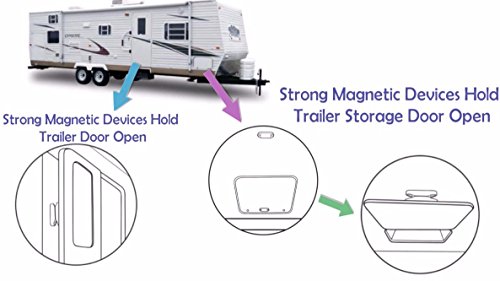 #1 Selling/Rated - Magnetic Baggage Door Catch - Holder - Clip - Latch for RV, Trailer, Camper, Motor Home, Cargo Trailer, Boat Compartments - Replaces Plastic Spring Clips (Black 1-Pair)