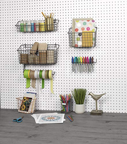 Spectrum Diversified 10" x 5" x 7" Pegboard & Wall Mount Basket, 10"L x 7"W, Industrial Gray