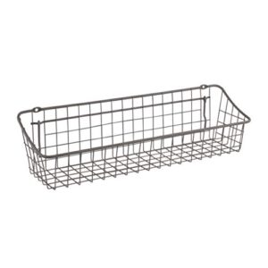 spectrum diversified medium pegboard & wall, wire slatwall & pegboard mount basket, 16.25"l x 4.5"w, industrial gray