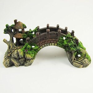 hot new aquarium decoration bridge pavilion tree for fish tank resin ornaments by dhlink