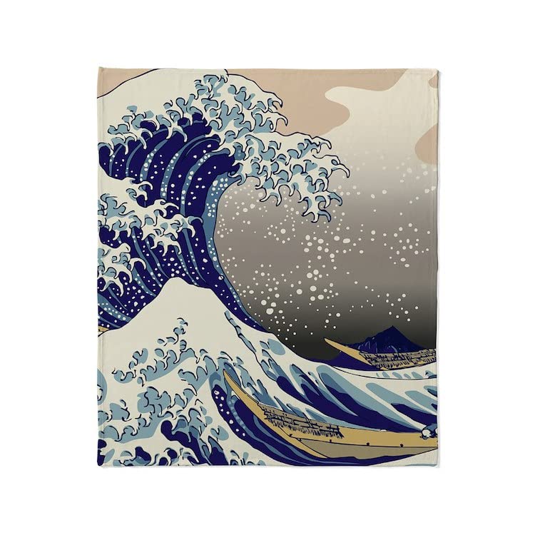 CafePress Hokusai The Great Wave Off Kanagawa Throw Blanket Super Soft Fleece Plush Throw Blanket, 60"x50"