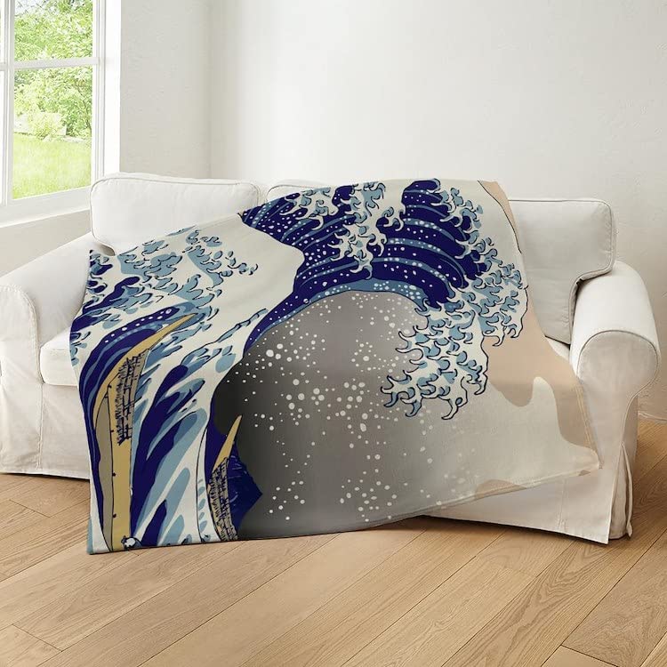 CafePress Hokusai The Great Wave Off Kanagawa Throw Blanket Super Soft Fleece Plush Throw Blanket, 60"x50"