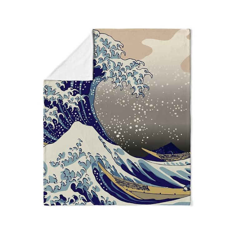 CafePress Hokusai The Great Wave Off Kanagawa Throw Blanket Super Soft Fleece Plush Throw Blanket, 60"x50"