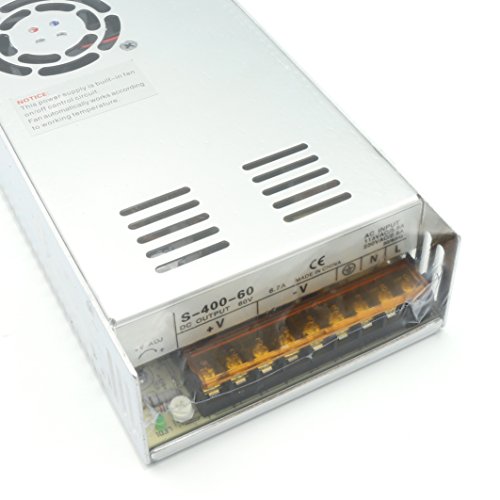 400W 60V Switch Power Supply, DC Power S-400-60 6.6A for CNC Router Single Output Foaming Mill Cut Engraver Plasma