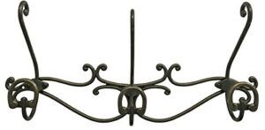 headbourne 16-inch over the door metal rail/coat rack with 3 double hooks and antique bronze finish