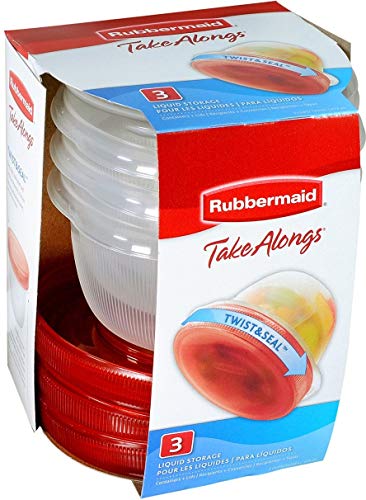 Rubbermaid TAKEALONG 3pc 2cup TWIST TOP, 1, Clear