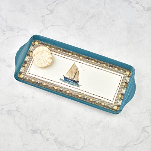 Pimpernel Coastal Breeze Collection Sandwich Tray | Serving Platter | Crudité and Appetizer Tray for Indoor and Outdoor use | Made of Melamine | Measures 15.1" x 6.5" | Dishwasher Safe