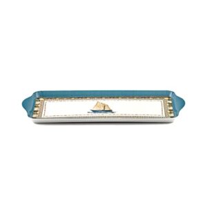 Pimpernel Coastal Breeze Collection Sandwich Tray | Serving Platter | Crudité and Appetizer Tray for Indoor and Outdoor use | Made of Melamine | Measures 15.1" x 6.5" | Dishwasher Safe