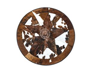 genuine round cowhide rug rodeo star patchwork 40" area rug