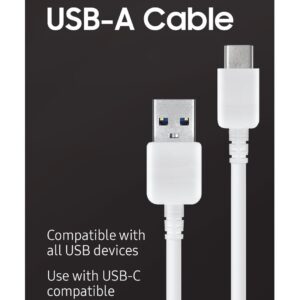 Samsung EP-DN930CWEGUS USB-C to USB-A Sync and Transfer Cable, 1 Meter, Retail Packaging, White