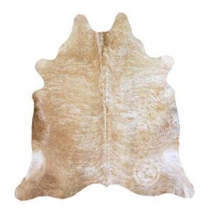 Genuine Exotic Beige Palomino Cowhide Rug 6 x 7-8 ft. 180 x 240 cm