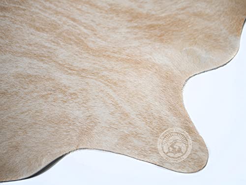 Genuine Exotic Beige Palomino Cowhide Rug 6 x 7-8 ft. 180 x 240 cm