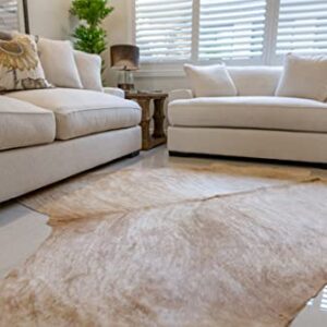 Genuine Exotic Beige Palomino Cowhide Rug 6 x 7-8 ft. 180 x 240 cm