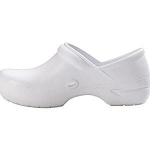 Anywear Guardian Angel Nursing Shoes Clogs for Women and Men, Antimicrobial Slip Resistant Shoes for Healthcare and Food Service, 8, White