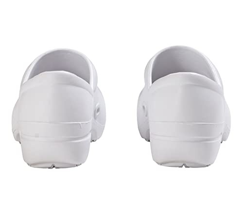 Anywear Guardian Angel Nursing Shoes Clogs for Women and Men, Antimicrobial Slip Resistant Shoes for Healthcare and Food Service, 8, White