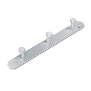 safco 4201 nail head wall coat rack three hooks metal 18w x 2-3/4d x 2h satin aluminum