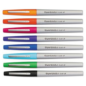 paper mate 62145 flair porous point stick liquid pen, assorted ink, ultra fine, 8/st