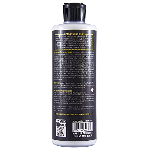 MASTERSON'S CAR CARE MCC_104_16 Tire & Trim Shine - High Gloss Protectant for Rubber Plastic Vinyl - Dry-to-The-Touch Non-Greasy - UV Solar Protection Against Cracking and Fading (16 oz.)