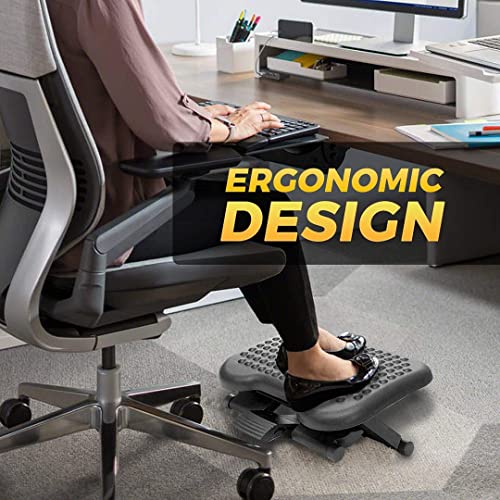 Halter Ergonomic Footrest for Under Desk Work from Home Accessories with 3 Adjustable Height Positions, Black