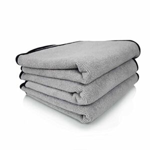 chemical guys mic102303 16" x 16" microfiber detailing towel, 3 pack , grey