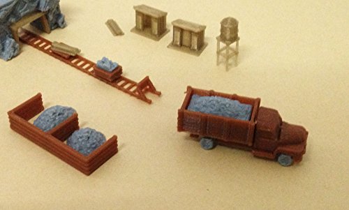 Outland Models Train Railway Ore Mining Accessories: Cart Truck Shanty. N Scale