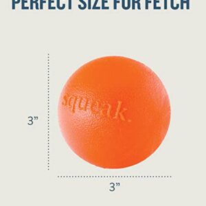 Planet Dog Orbee-Tuff Squeak Ball Orange Dog Fetch Toy