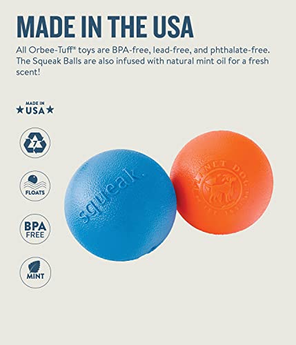 Planet Dog Orbee-Tuff Squeak Ball Orange Dog Fetch Toy