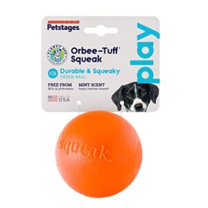 Planet Dog Orbee-Tuff Squeak Ball Orange Dog Fetch Toy