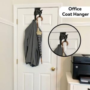 Evelots Cat Over The Door Hooks for Hanging-Black-Over The Door Organizer-Strong Metal Hooks