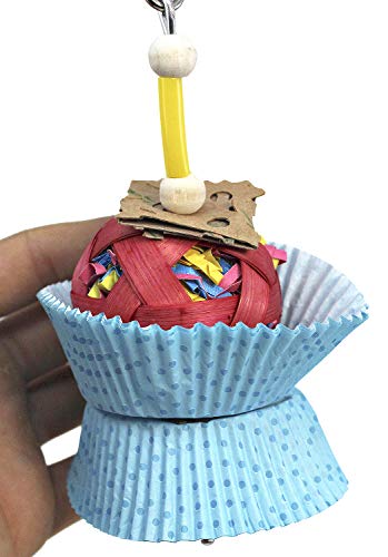 Bonka Bird Toys 1080 Cane Cake Foraging Parrot cage Toys Cages Shredder Cockatiel Quality Product Hand Made in The USA