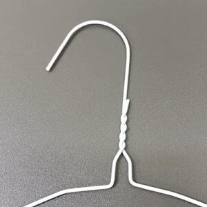 FixtureDisplays® Metal Wire Cloth Hanger Coat Hanger White Vinyl Coated Drip Dry Hanger 10 Pack 16X8 100701 100701