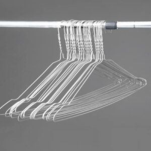 FixtureDisplays® Metal Wire Cloth Hanger Coat Hanger White Vinyl Coated Drip Dry Hanger 10 Pack 16X8 100701 100701