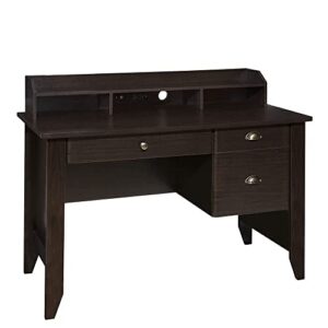 onespace eleanor executive desk wood grain, espresso