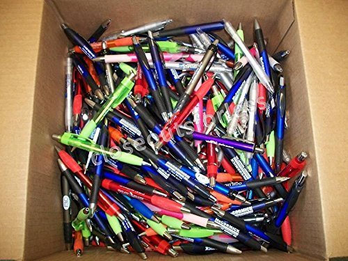 500 Lot Misprint Ink Pens, Ball Point, Plastic, Retractable