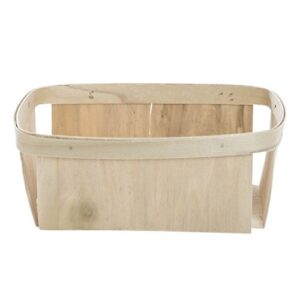 split basket 4 qt rectangular natural wood - 7 3/4"l x 11 3/4"w x 4"h