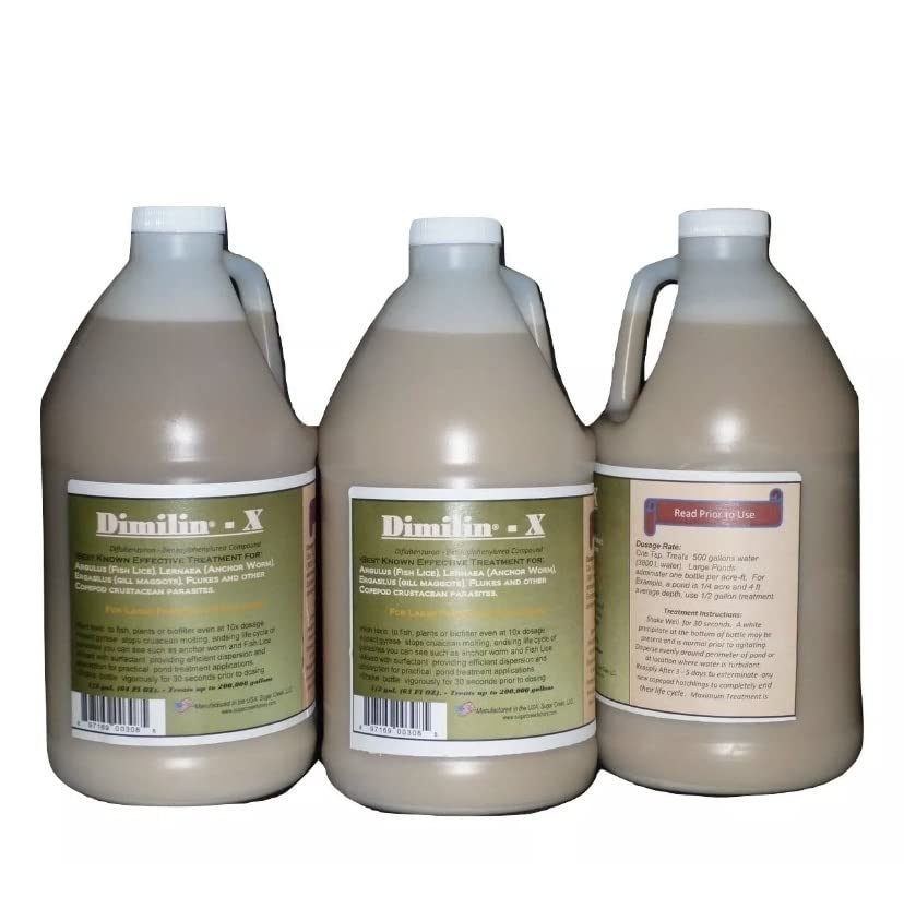 SOBAKEN Dimilin-X Koi & Goldfish Treatmen 1/2 Gallon Anchor Worm Fish Lice Flukes diflubenzuron