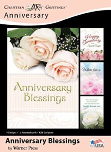 boxed greeting cards - christian anniversary cards with envelopes - anniversary blessings - kjv scripture - package of 12