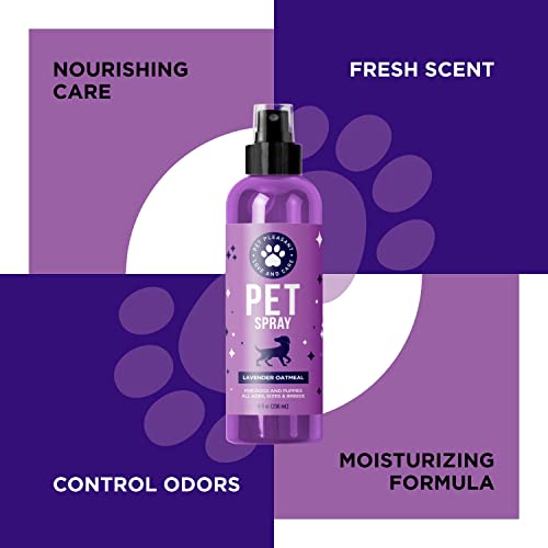 Lavender Oil Dog Deodorizing Spray - Dog Spray for Smelly Dogs and Puppies and Dog Calming Spray with Lavender Essential Oil - Lightly Scented Dog Deodorizer for Smelly Dogs and Dog Essentials