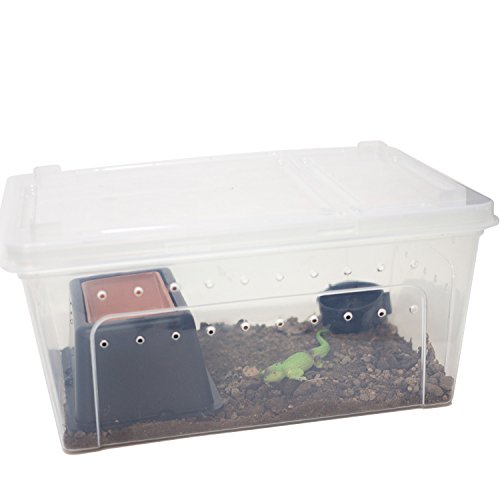 OMEM Portable Reptile Terrarium Habitat for Mini Pet Houses (L)