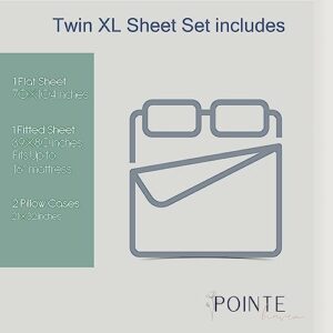 Pointehaven Flannel Deep Pocket Set with Oversized Flat Sheet, Twin XL, Sylvan