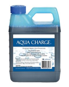 aqua charge windshield washer ultra concentrate, 1 bottle makes 55 gallons of finished summer product, simply add methanol for a winter blend down to -20f