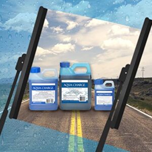 Aqua Charge Windshield Washer Ultra Concentrate, 1 Bottle Makes 55 gallons of Finished Summer Product, Simply Add Methanol for a Winter Blend down to -20F