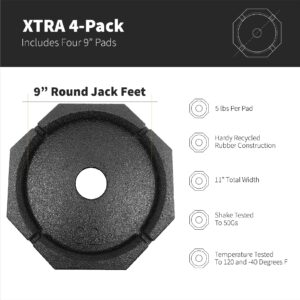 SnapPad XTRA (4-Pack) | Four-Point RV Leveling System Featuring 9” Round Jack Feet | Adds 61% Additional Surface Area For Stability, 5 lbs Per Pad & 11” Total Width | Must-Have RV Accessories