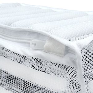 HANGERWORLD Medium Mesh Net Wash Bag - Padded to Protect Sneakers/Shoes Washing Machine Friendly - White, 3.5inch x 7.4inch