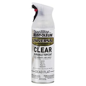 rust-oleum 302151 universal all surface clear topcoat spray, 11 oz, dead flat clear