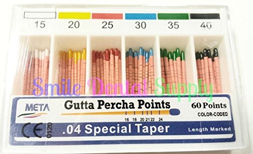 META Gutta PERCHA Points .04 Special Taper #15, 20, 25, 30, 35, 40 (Assorted - .04 Special Taper, 60 Points)