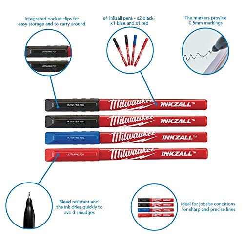 Milwaukee 48-22-3165 4PK INKZALL Color Ultra Fine Point Pen