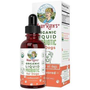 dog probiotic | usda organic probiotic dog | probiotic for dogs | dog probiotic for digestive support | supplement for gut health & beneficial bacteria | vegan | non-gmo | gluten free | 4 fl oz